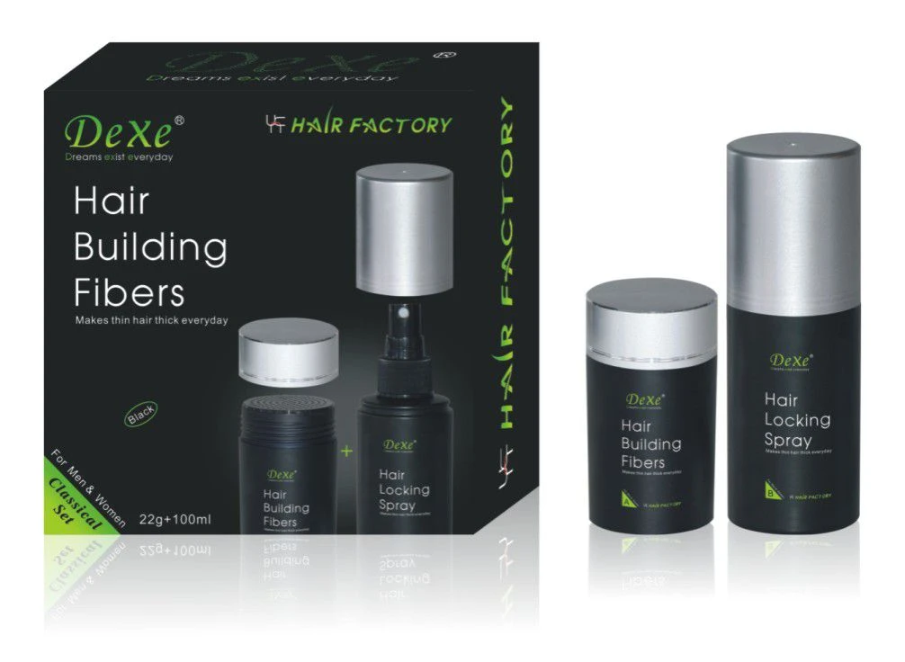 Dexe Hair Building Fiber Brown with Spray | 22g + 100ml